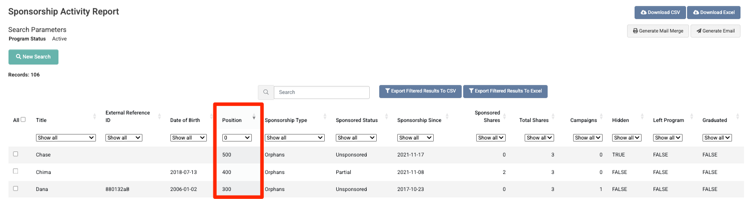 Filtering and Ordering Sponsorships - REACH®