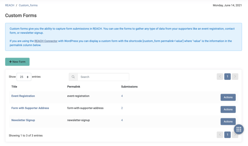 Custom Forms - REACH®