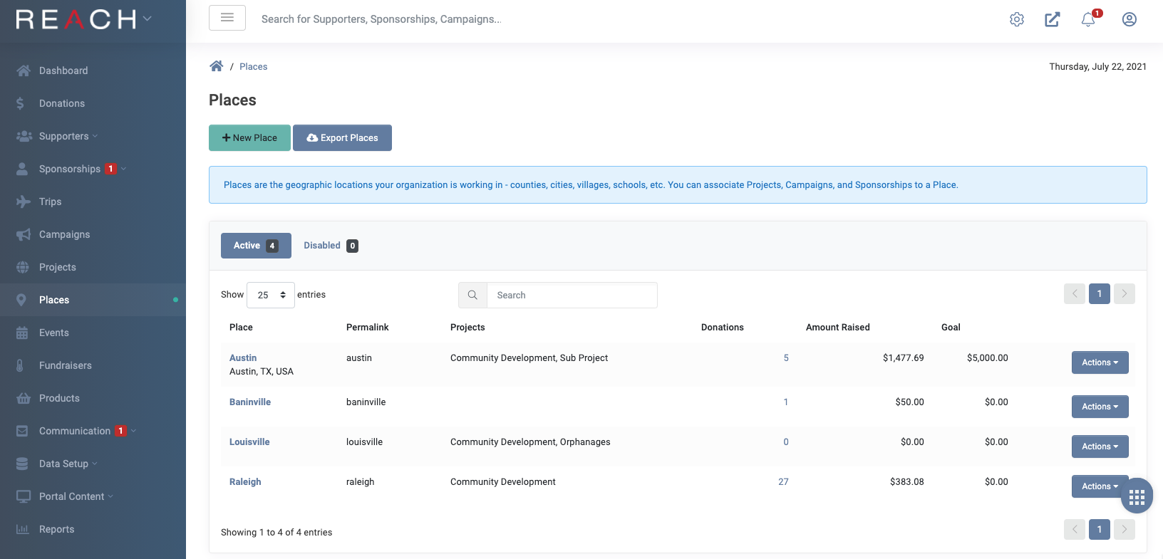 Adding a Place - REACH®
