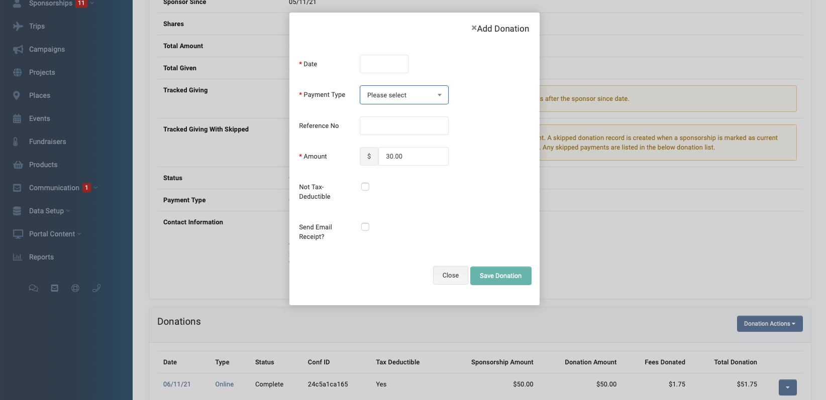 Entering Donations - REACH®