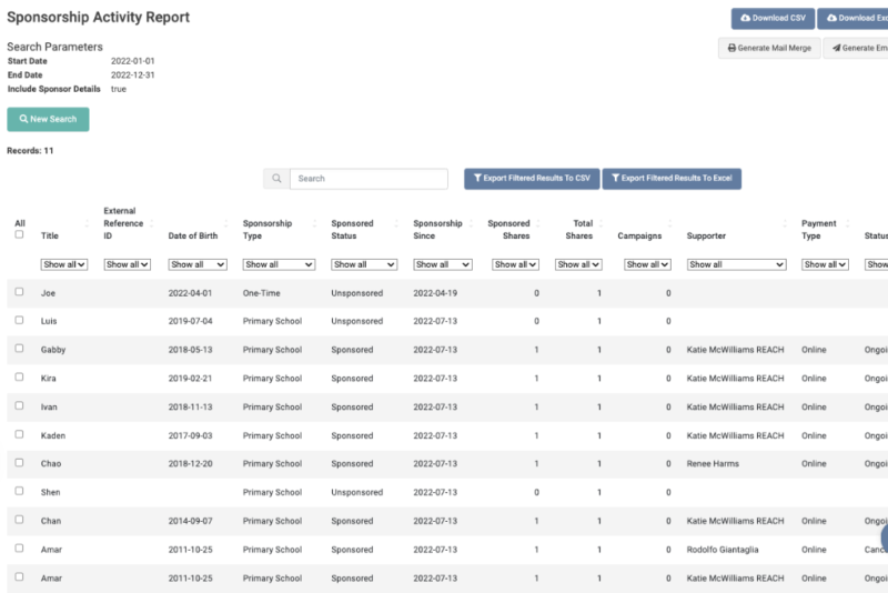 Child Sponsorship Software - Child Sponsorship Management - REACH®