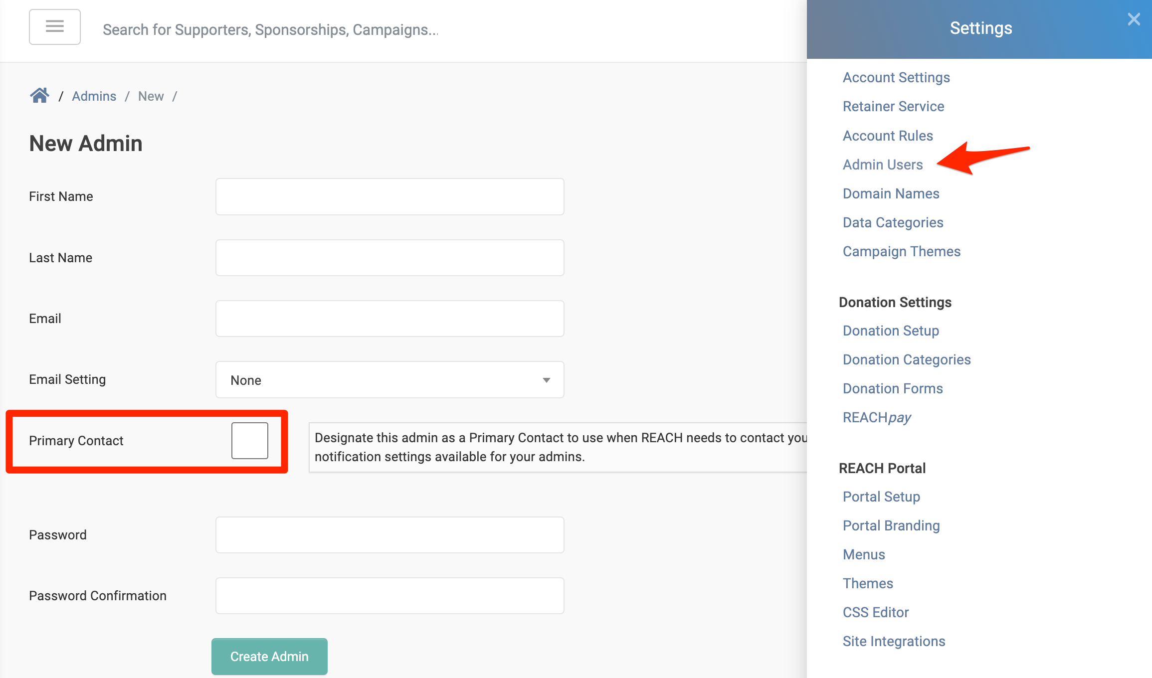 Admin Users - REACH®