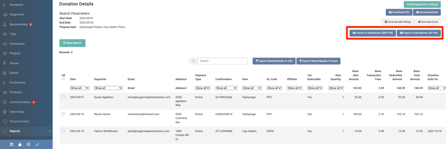 QuickBooks Export File - REACH®