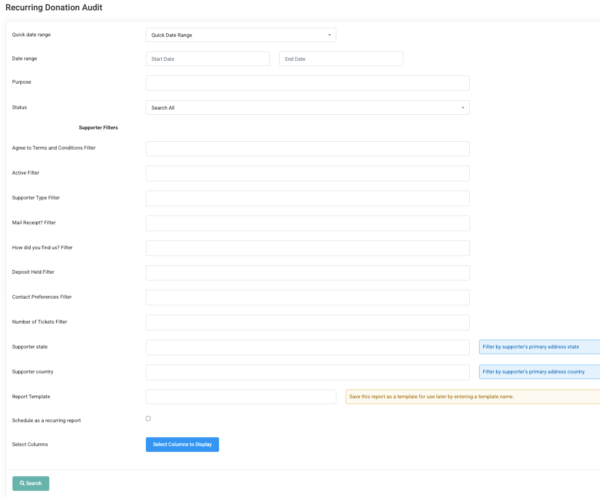 Recurring Donation Audit Report - REACH®